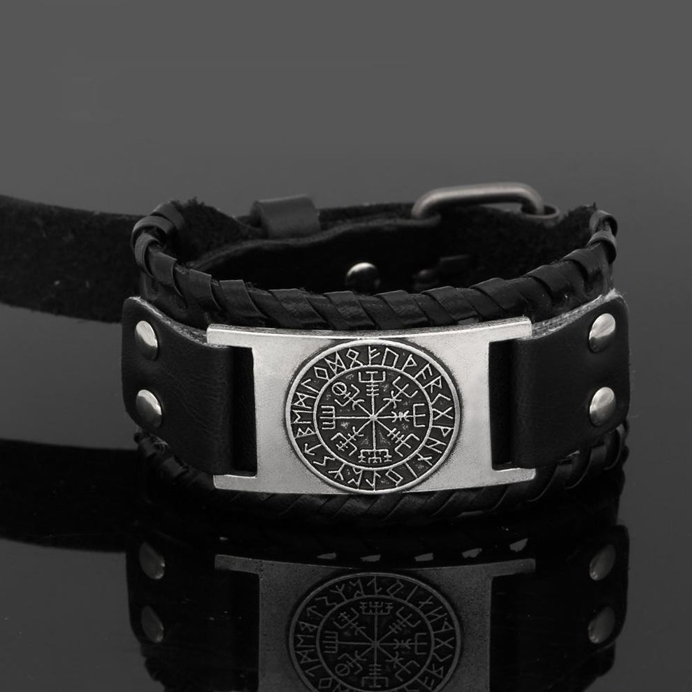 Leather Vegvisir Bracelet – Vikings Roar